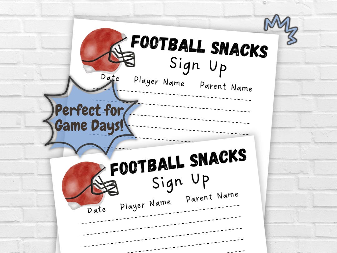 Football Snacks Schedule, Game Day Snacks, Team Sports Snack Sign Up ...