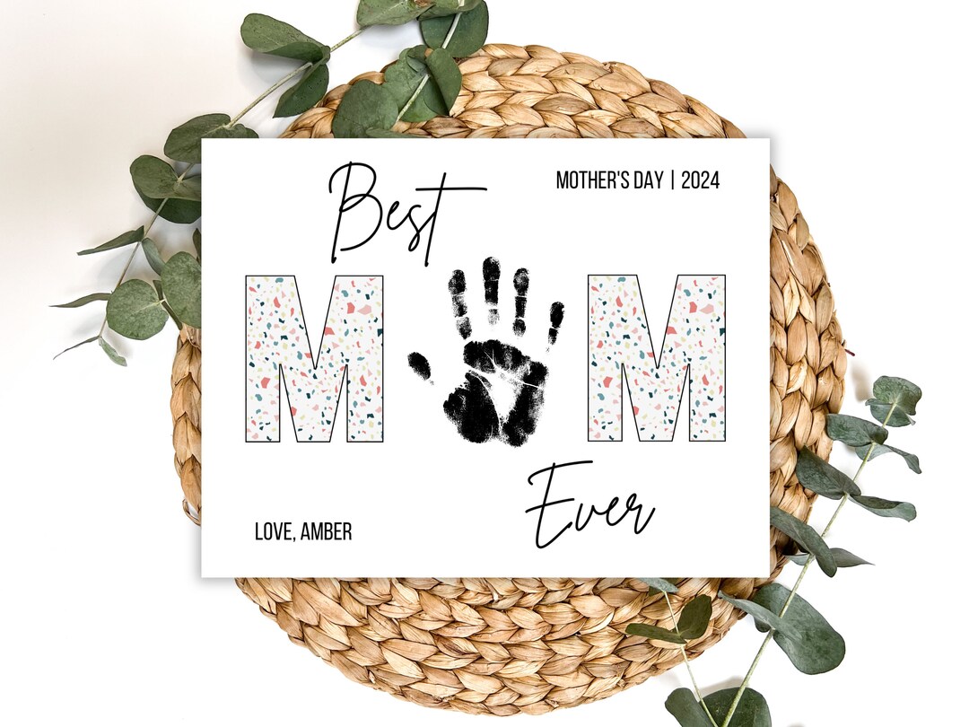 Editable Mothers Day Handprint Art, Custom Mama Card Gift, Handprint ...