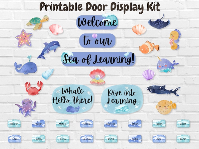 Ocean Door Decor Kit, Classroom Door Display, Summer Bulletin Board ...