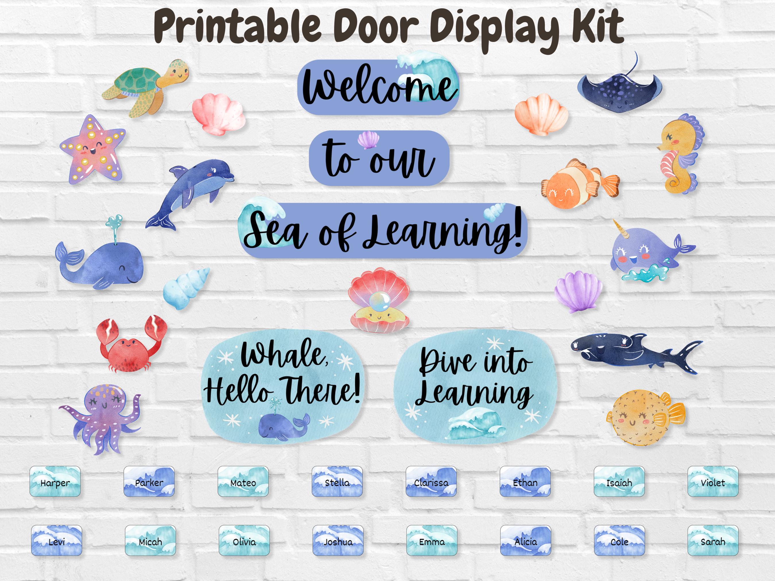Ocean Door Decor Kit, Classroom Door Display, Summer Bulletin Board ...