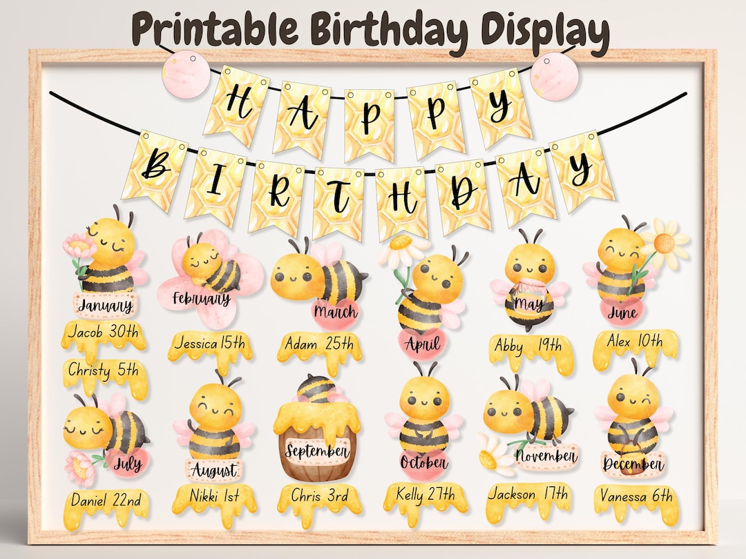Bumble Bee Classroom Birthday, Classroom Birthday Display, Classroom ...