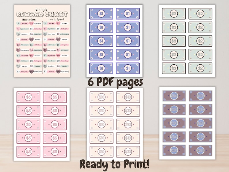 Reward System for Kids, Reward Chart and Bucks, Editable Mom Bucks ...