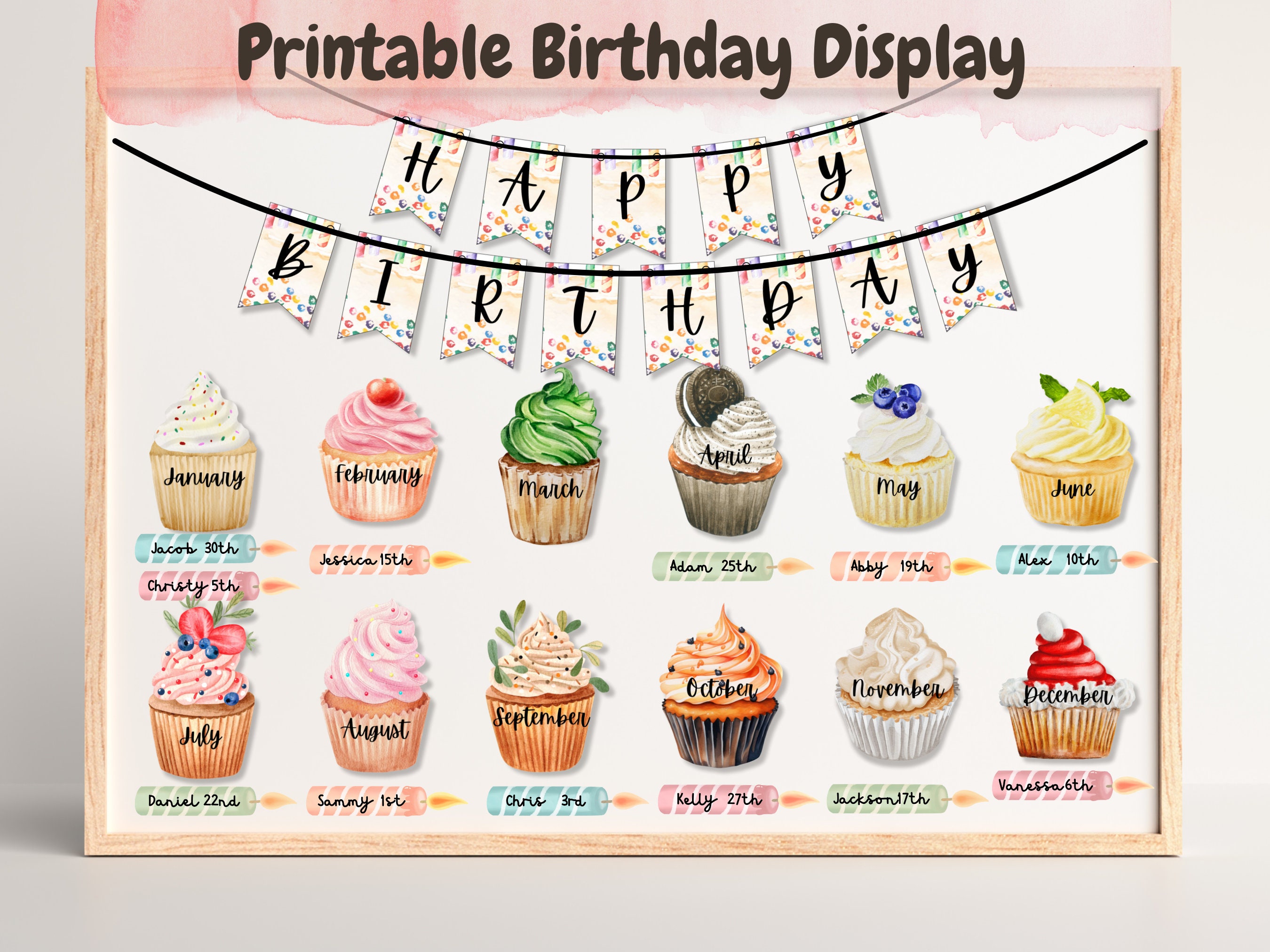 Boho Classroom Birthday, Classroom Birthday Display, Classroom Birthday ...