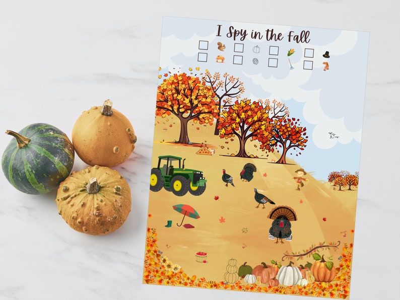 Kids Activities I Spy Search and Find by Picture, Autumn Season Kids ...