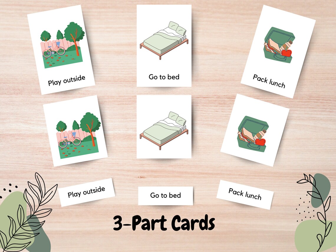 Daily Routine Flashcards, Toddler Flash Cards Preschool Cards ...