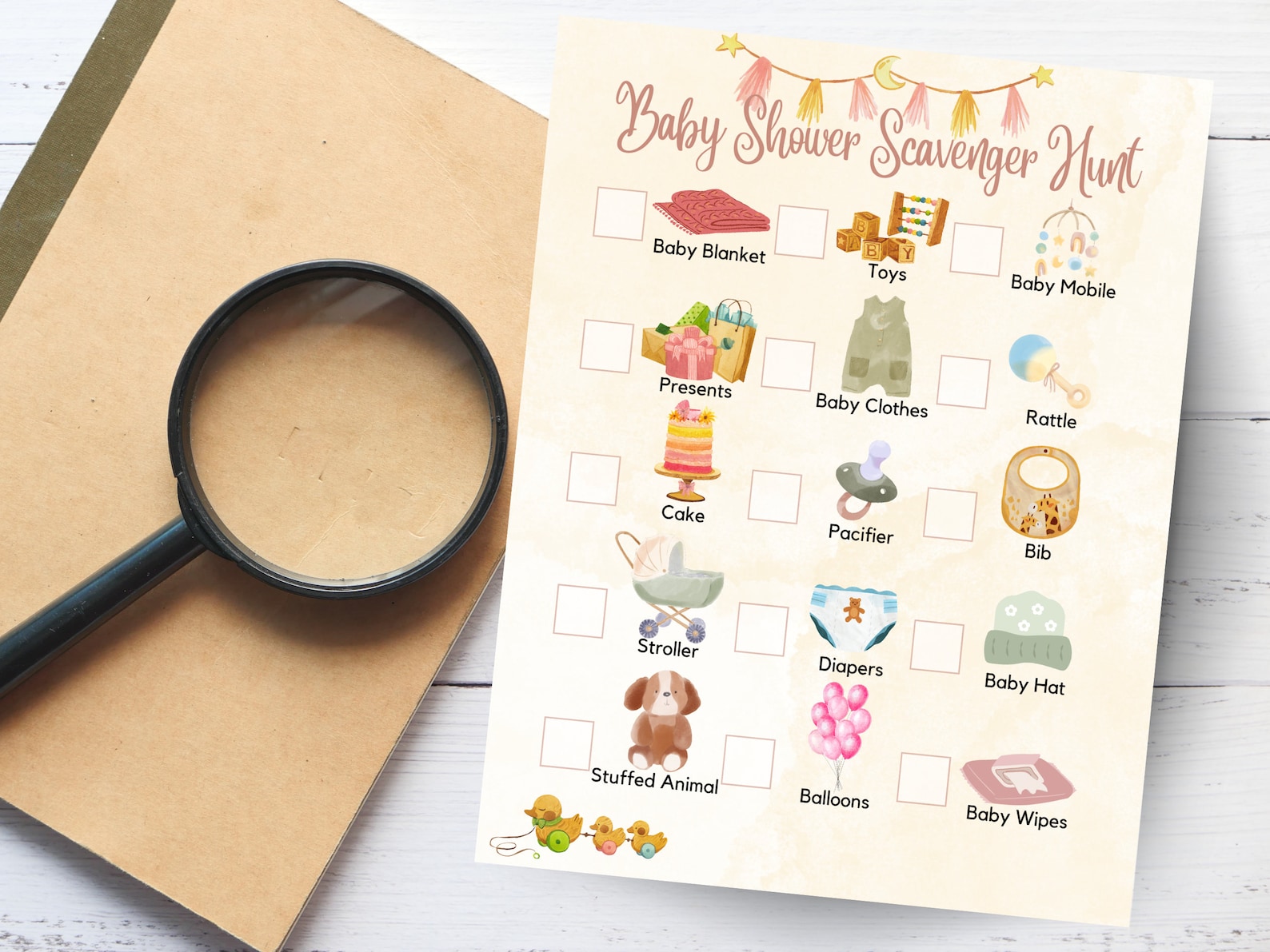Baby Shower Scavenger Hunt Game for Kids, Indoor Kids Scavenger Hunt ...