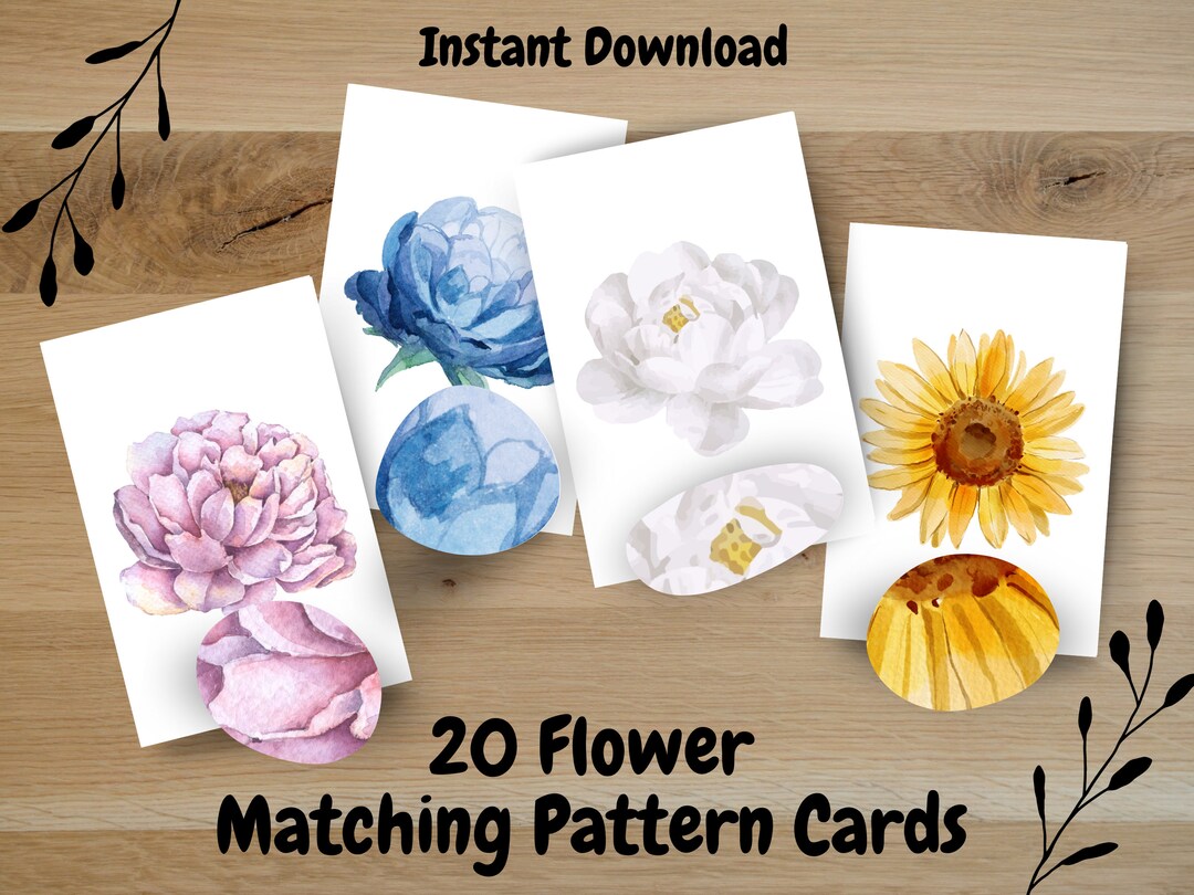 Pattern Matching Game for Kids, Floral Nature Study Matching ...