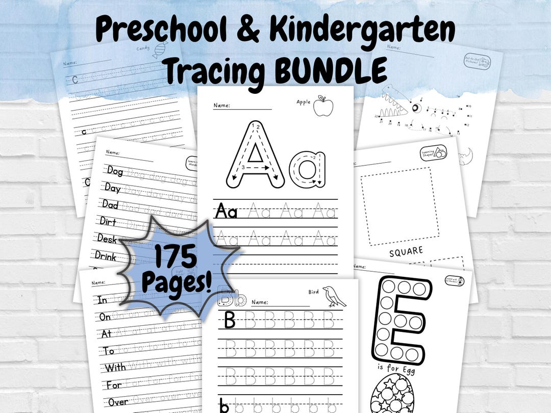 Handwriting Practice for Kids, Pre-k Learning Bundle, Alphabet Tracing ...