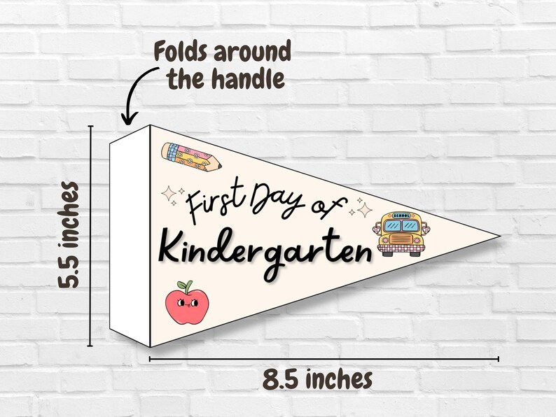 First Day of School Flags, Back to School Printable Flag, Preschool ...