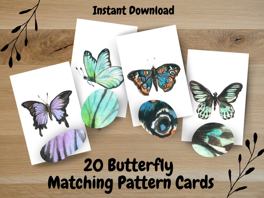 Butterfly Matching Cards, Toddler Pattern Matching, Montessori Learning ...