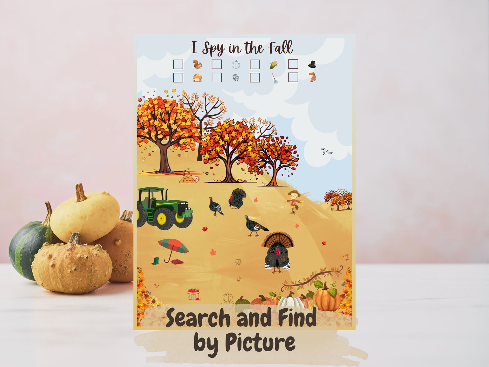 Kids Activities I Spy Search and Find by Picture, Autumn Season Kids ...