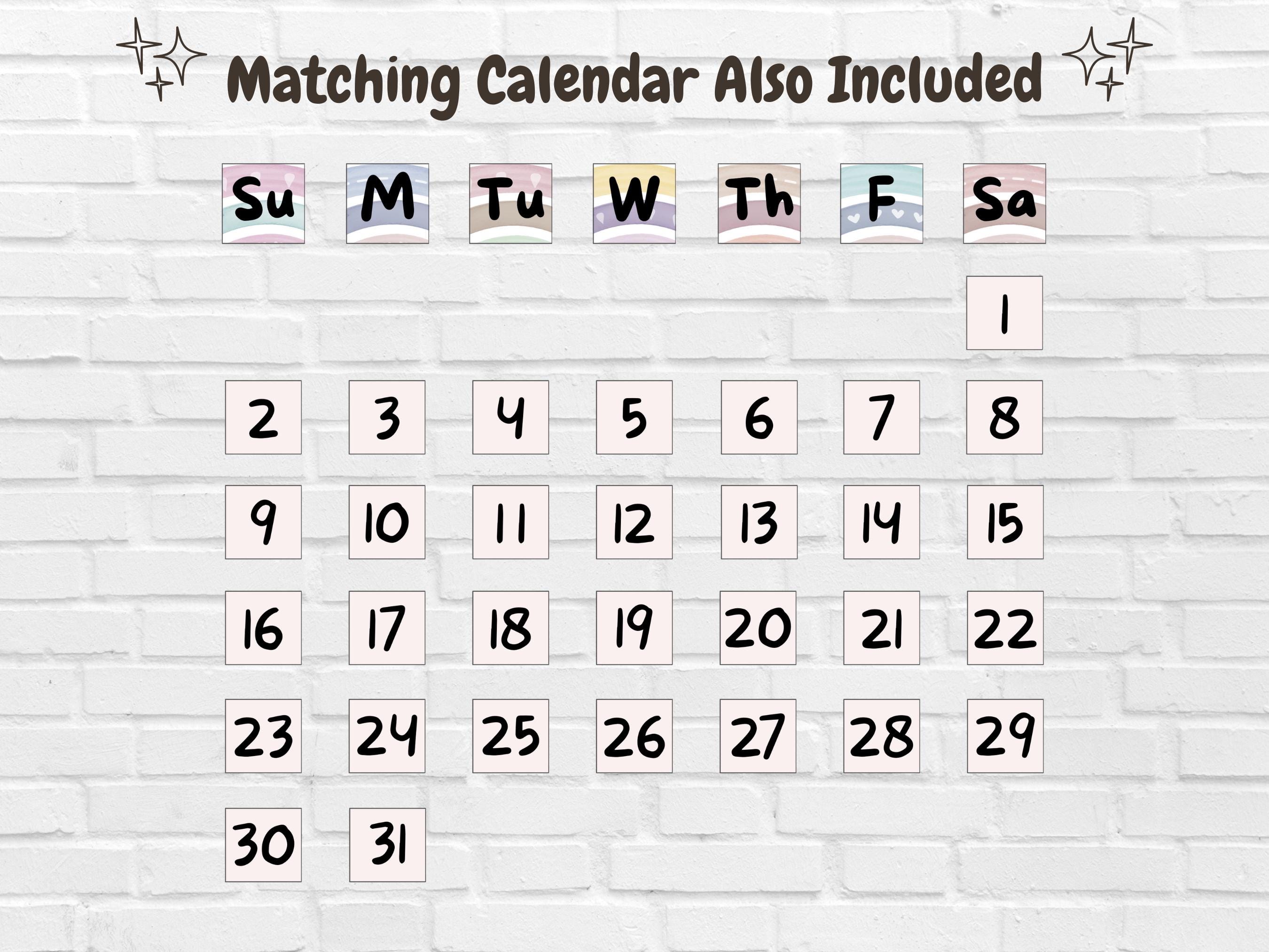 Boho Morning Board, Rainbow Circle Time Calendar, Preschool All About ...