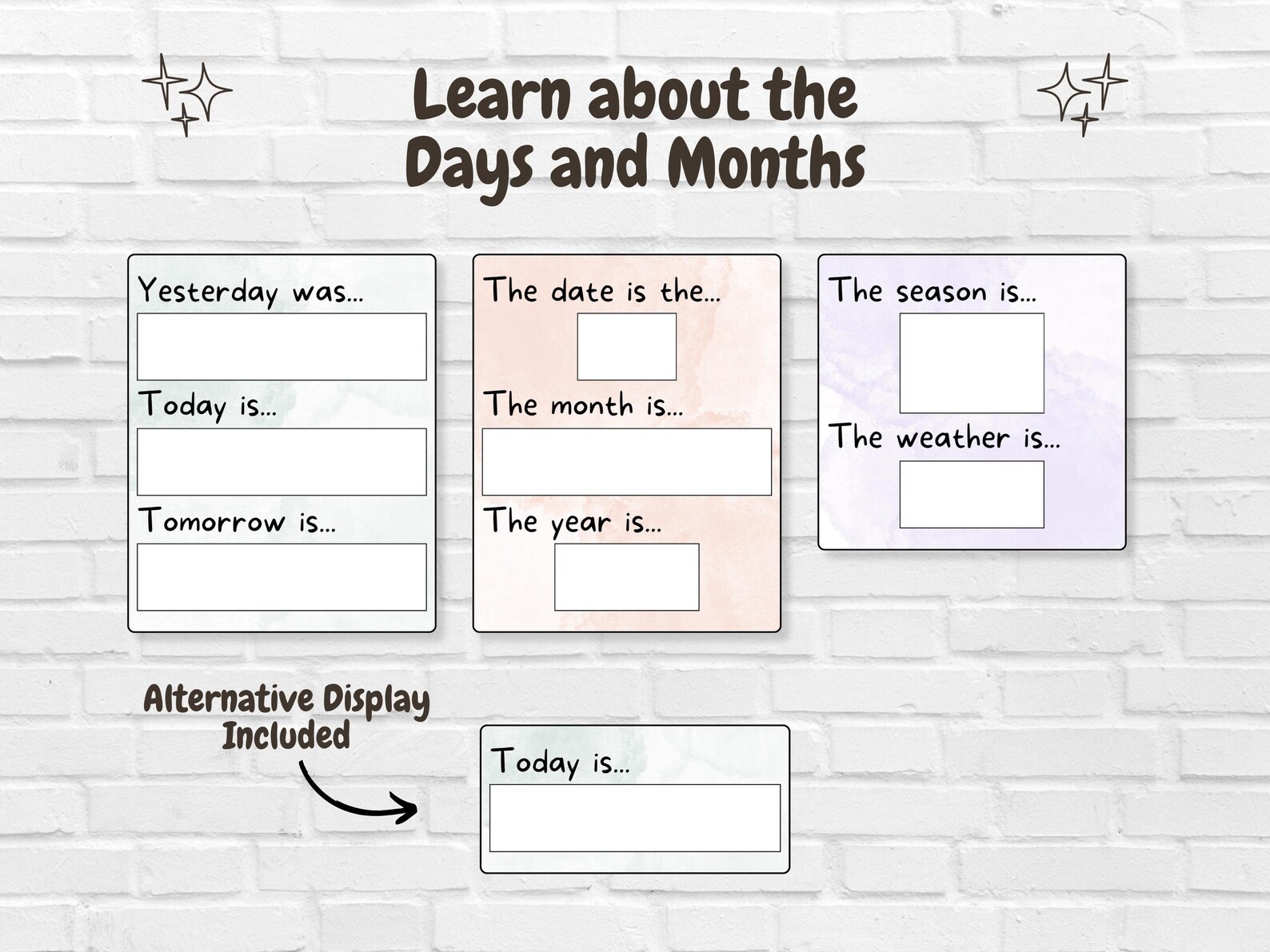 Boho Morning Board, Rainbow Circle Time Calendar, Preschool All About ...