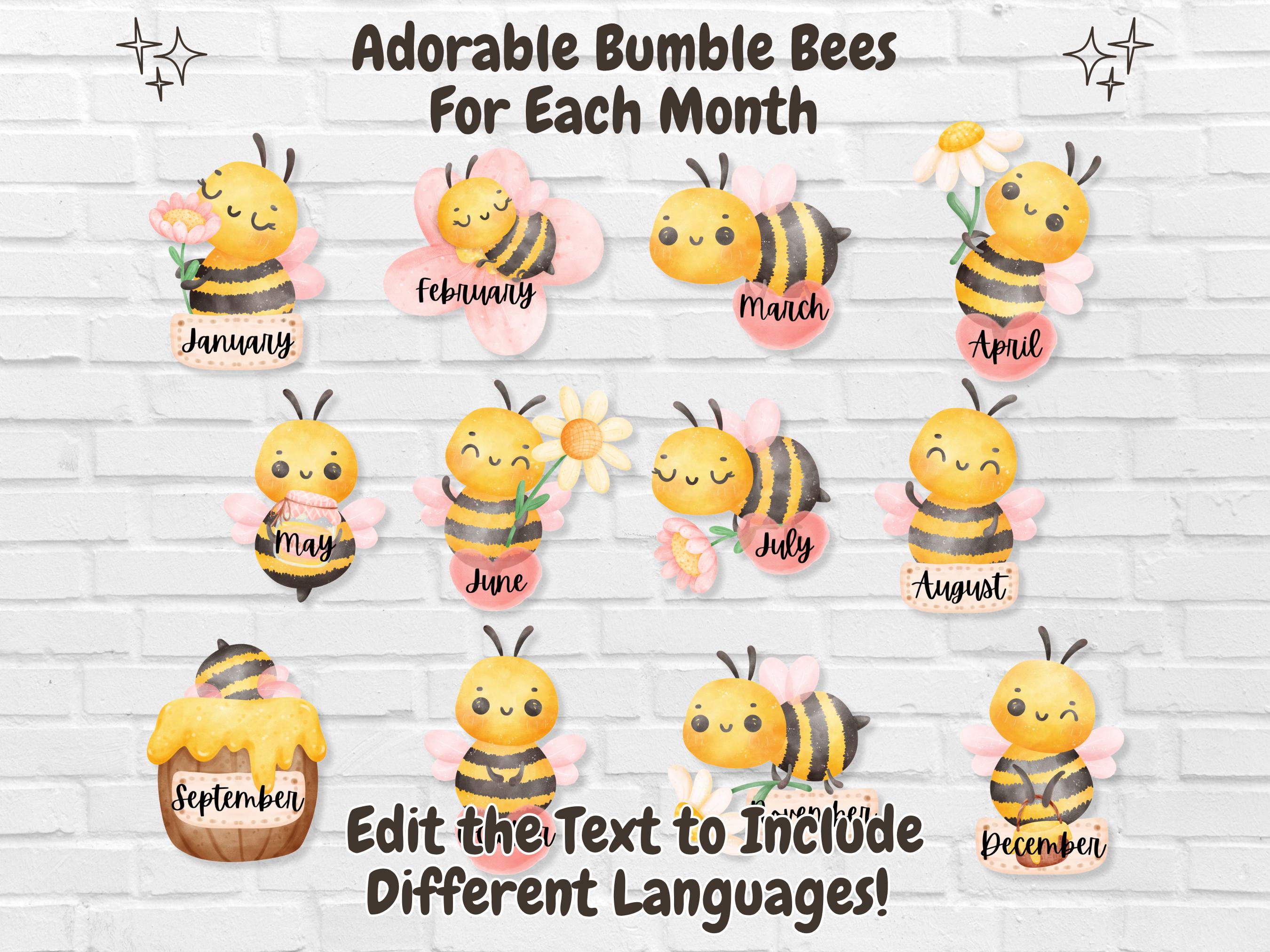 Editable Bumble Bee Classroom Birthday, Classroom Birthday Display ...
