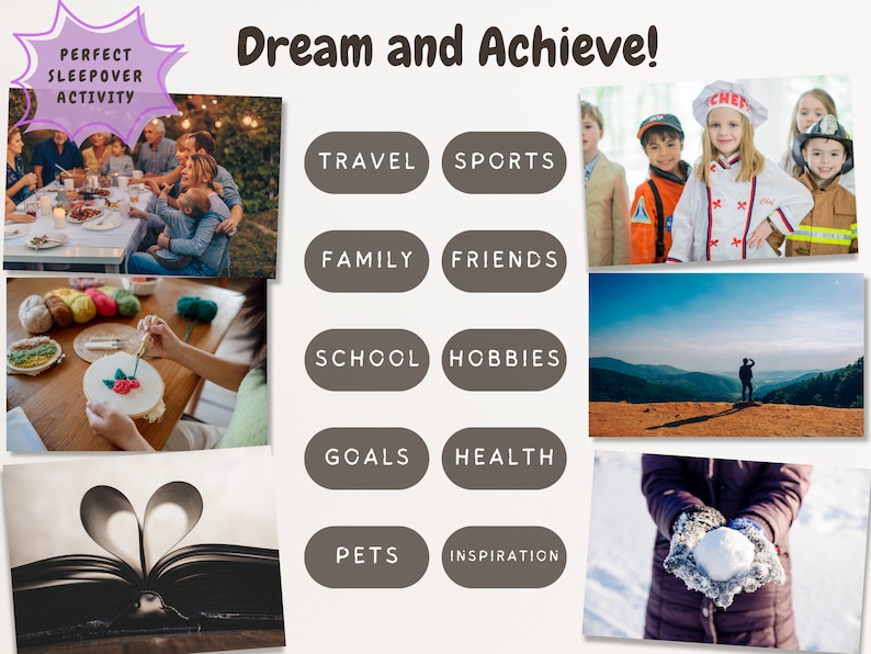 Girls Vision Board Kit, Kids Dream Board, Mood Board, Sleepover ...