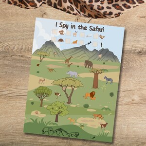 I Spy Search and Find Activity, Safari Animal Kids Activity, Preschool ...