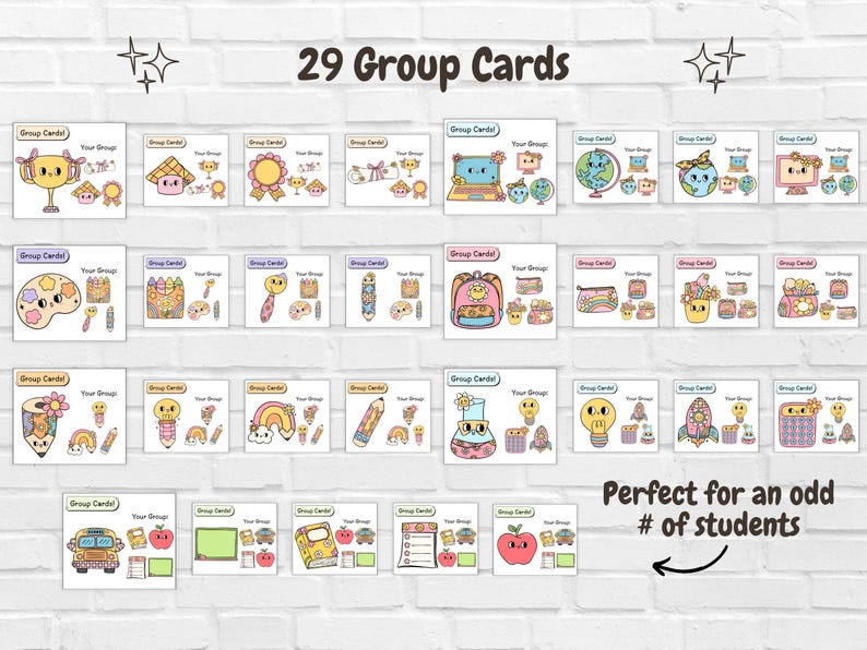 Classroom Partner Cards, Student Group Numbers, Pairing Partnership ...