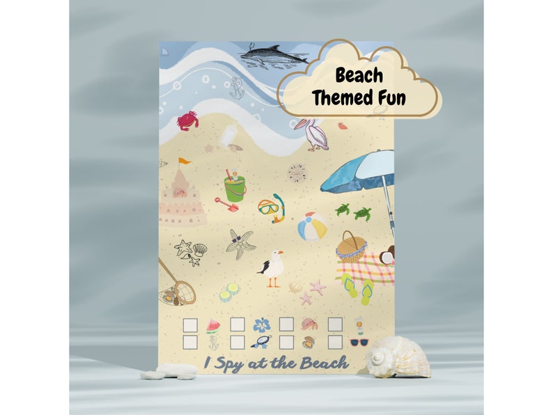 Kids Activities I Spy Search and Find by Picture, Summer Beach and ...