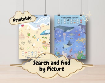 I Spy Search and Find by Word Worksheet, Summer Beach and Ocean Theme ...