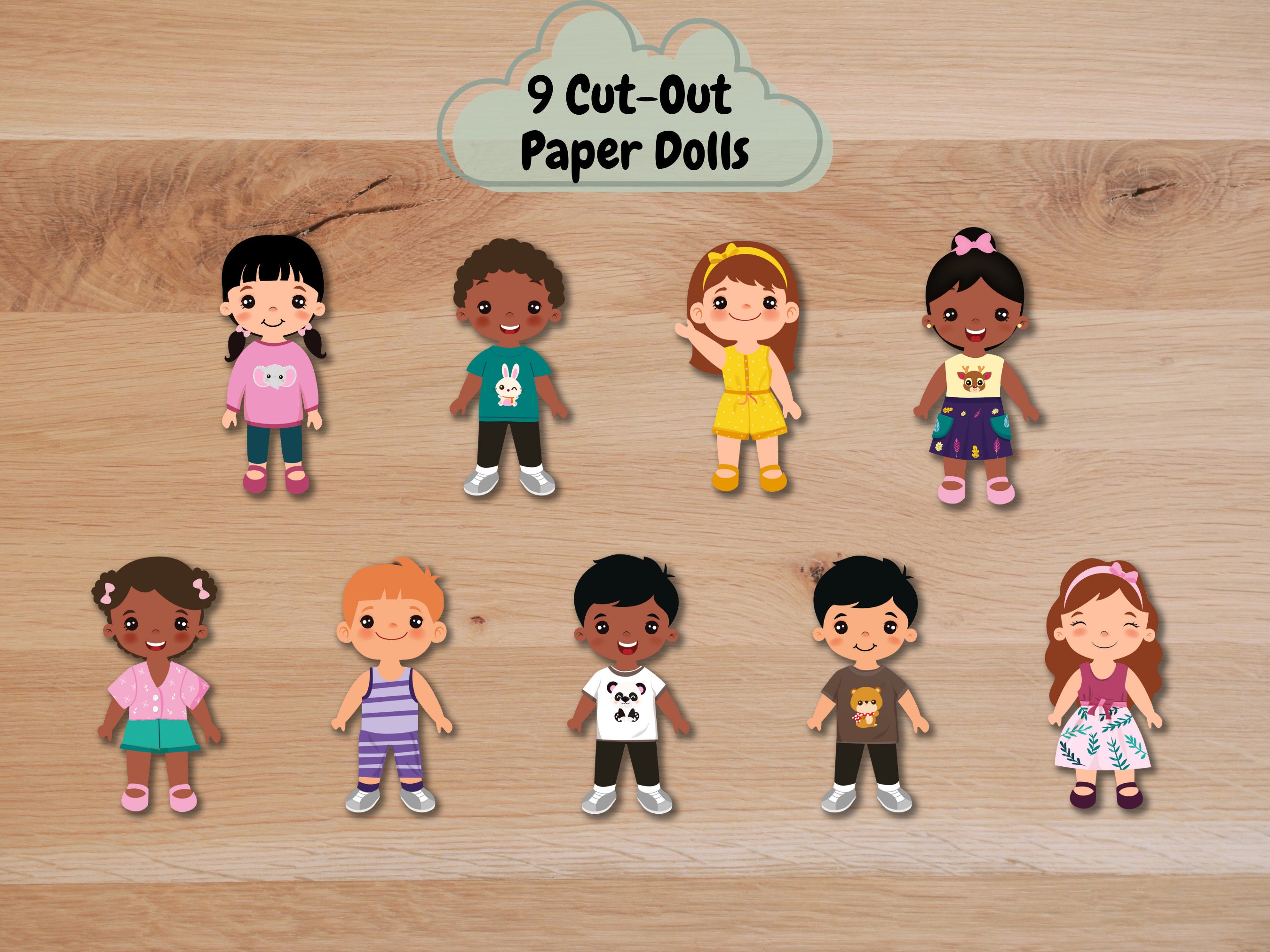 Printable Paper Dolls for Kids, Paper Dolls Amusement Park Scene ...