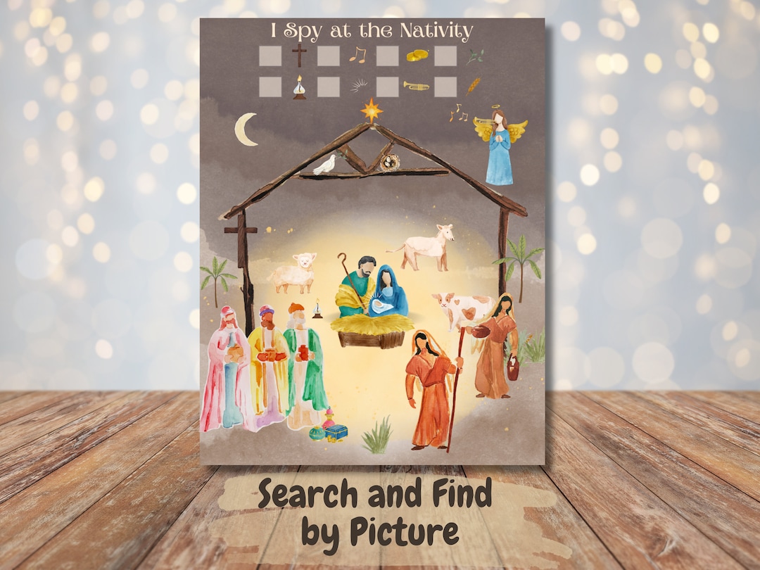 Christmas I Spy Search and Find Activity, Nativity Kids Activity ...