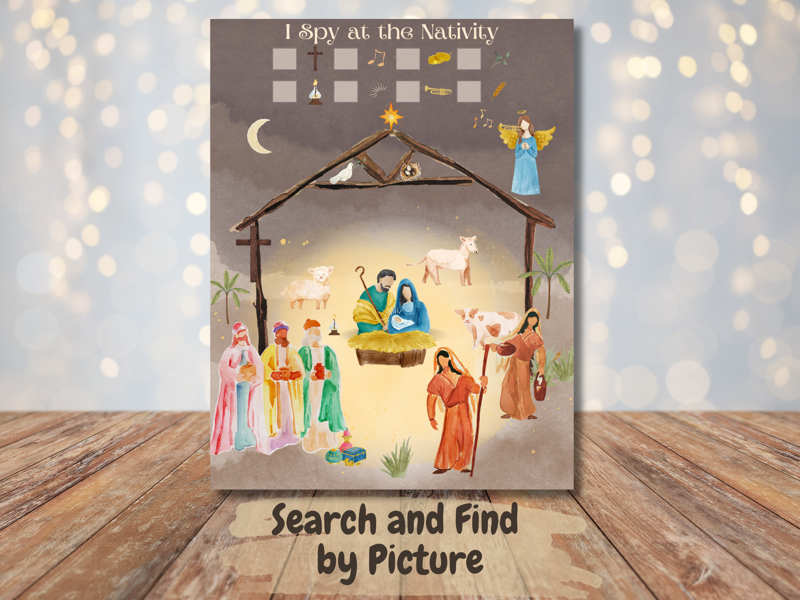 Christmas I Spy Search and Find Activity, Nativity Kids Activity ...