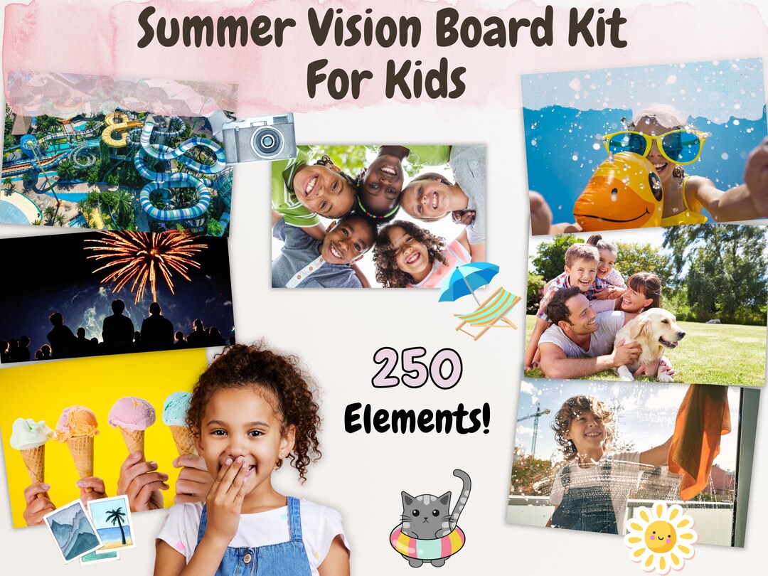 Summer Vision Board Kit, Kids Dream Board, Mood Board Party ...
