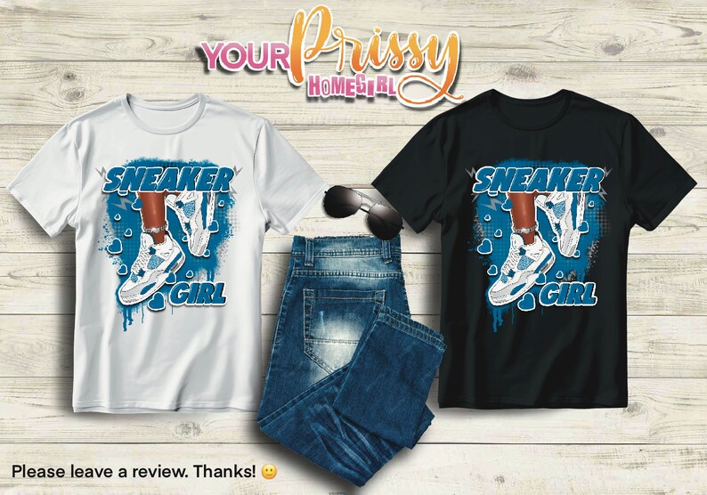 Blue and White Sneaker Girl Png Sublimation Design Download, Sneaker ...