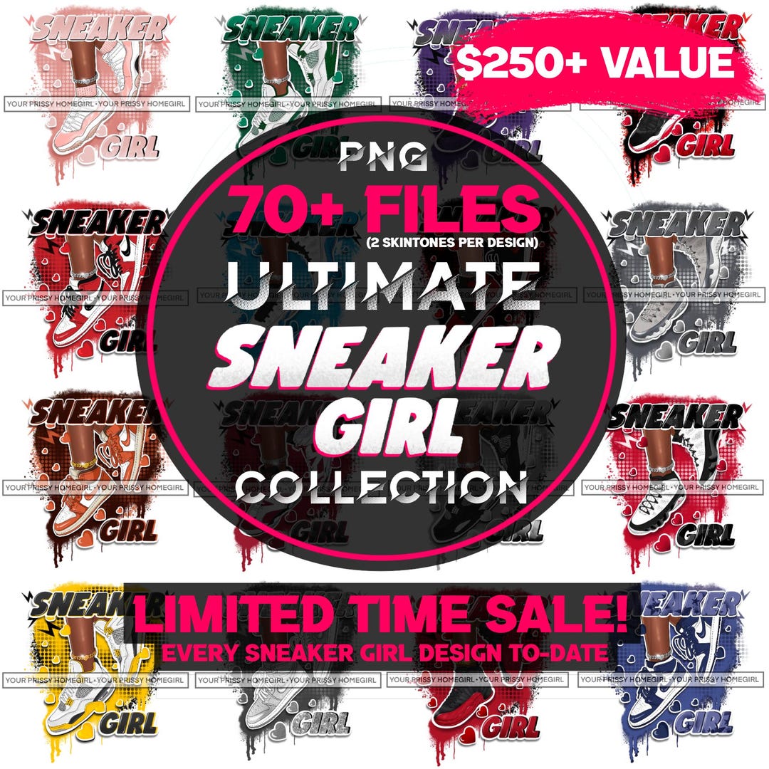 Sneaker Girl PNG Bundle, 70+ Files, Sublimation Designs (digital ...