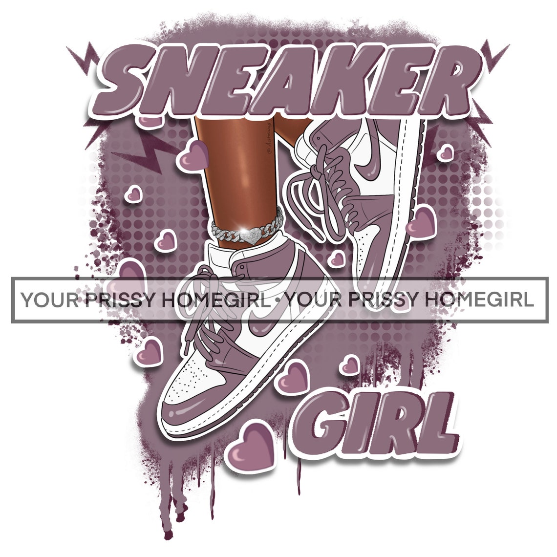Lavender 1 Sneaker Girl Png Sublimation Design Download, Sneaker Life ...