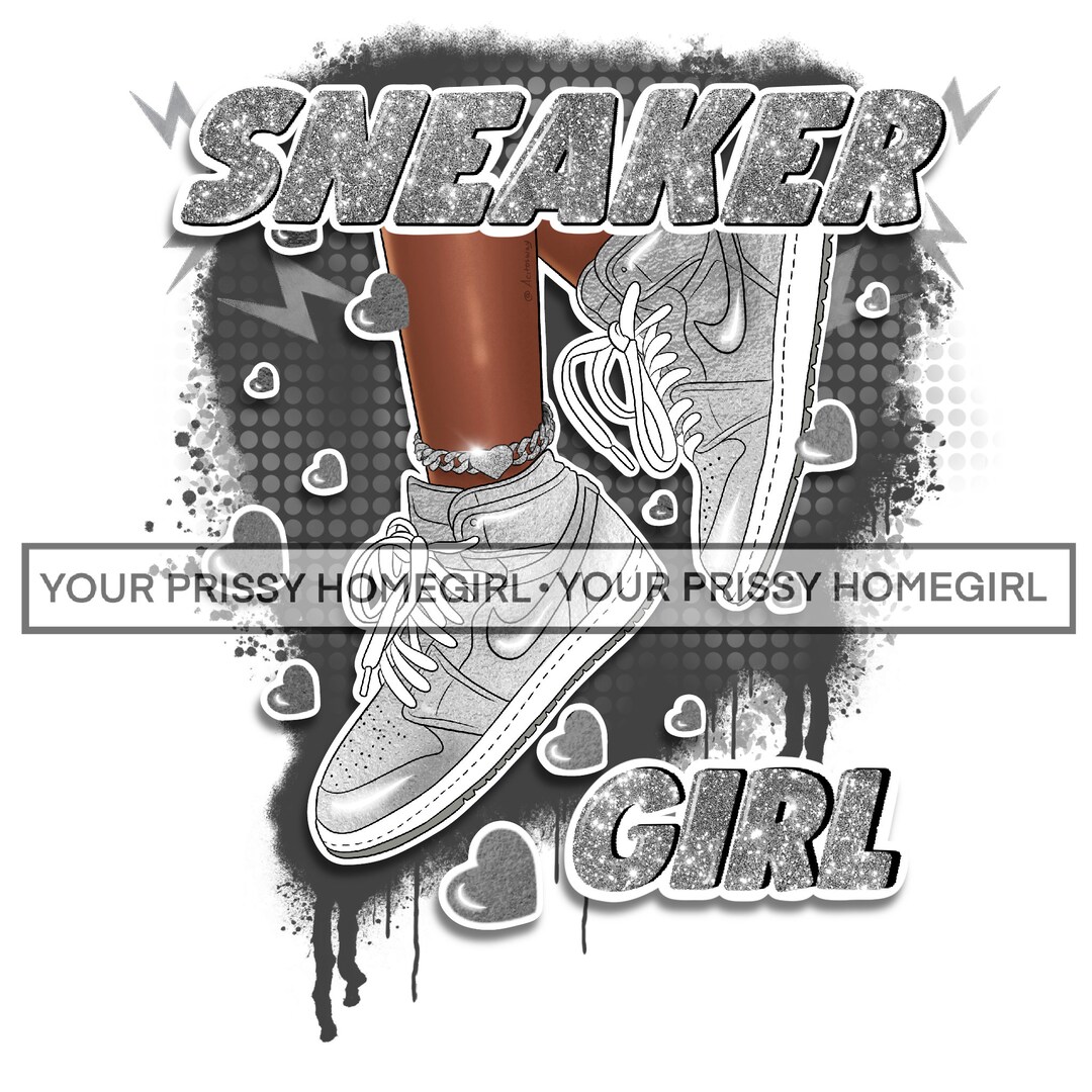 Glitter Sneaker Girl PNG, Sublimation Design (2 Files) - Etsy