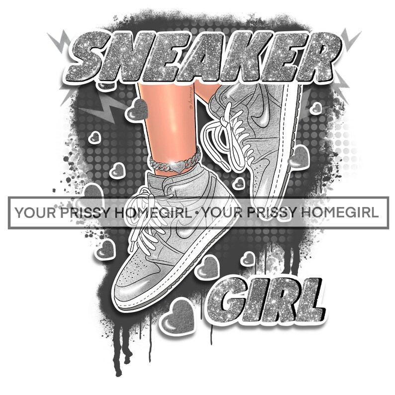 Glitter Sneaker Girl Png Sublimation Design Download, Sneaker Life Png ...