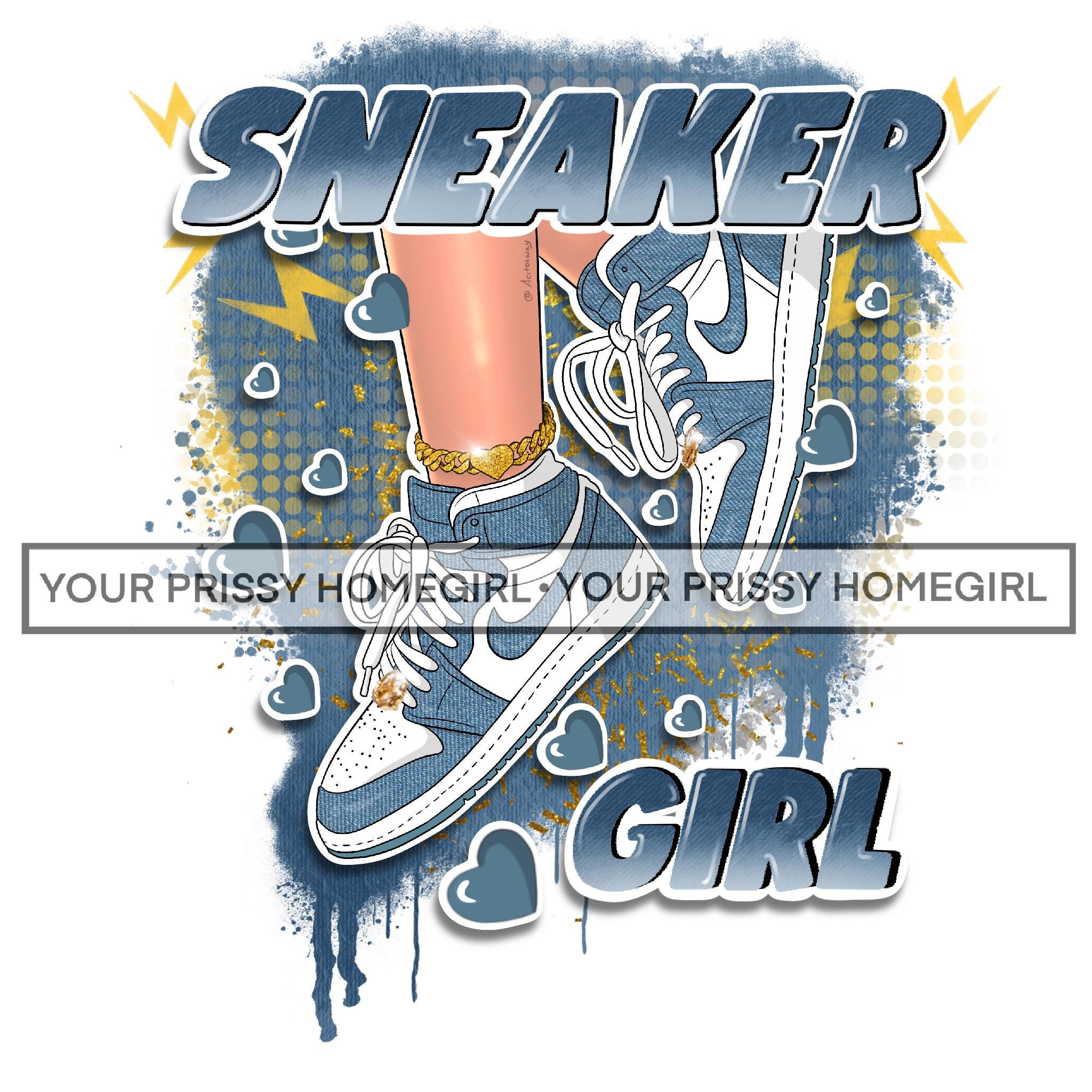 Denim Sneaker Girl Png Sublimation Design Download, Sneaker Life Png ...