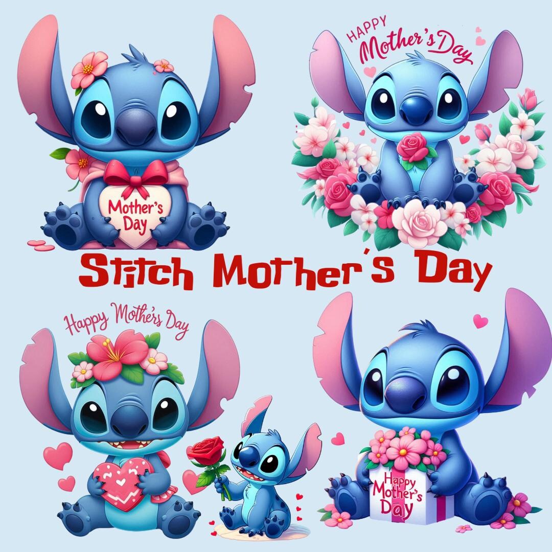 Stitch Mother's Day PNG Bundle | Cute Stitch Happy Mother's Day ...