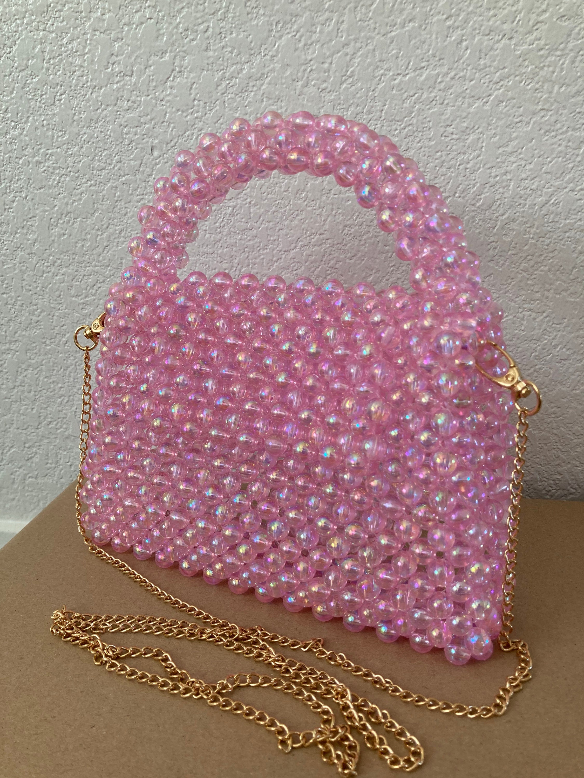 Crystal Pink Handmade Beaded Purse - Etsy