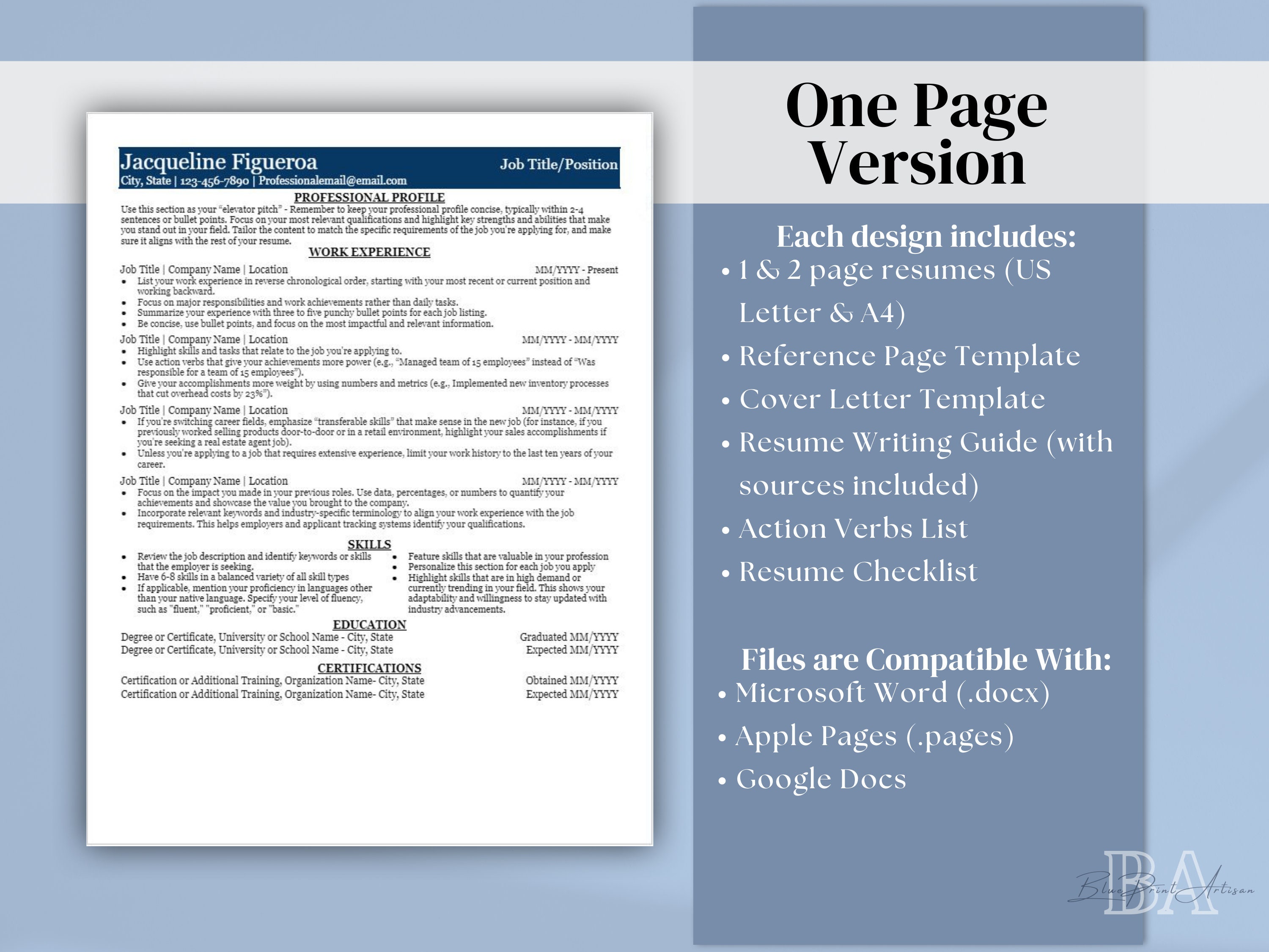Modern Executive Resume Bold Professional & Simple Resume - Etsy