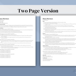 ATS Friendly Resume Template Word, Resume Google Docs, Pages, Cover ...