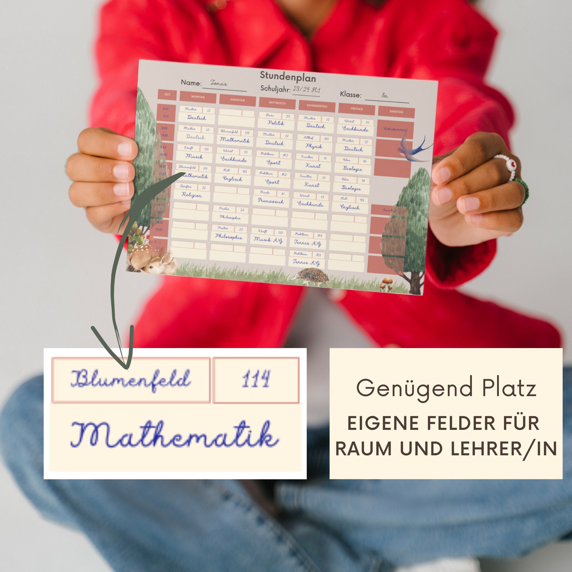 Timetable for Boys/girls. PDF A4 Digital Download. Great for First ...