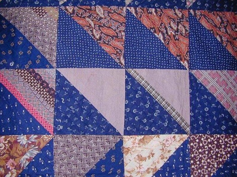 Vintage Strip Triangles Quilt - Etsy