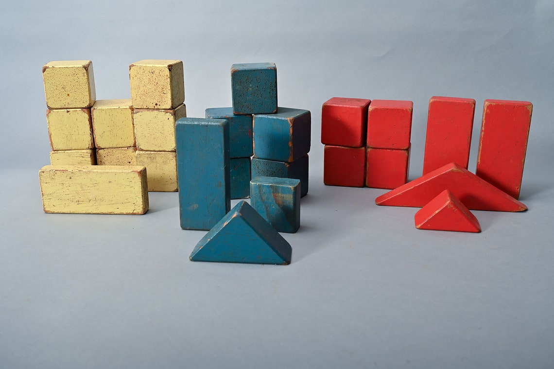 Painted Wood Blocks - Etsy