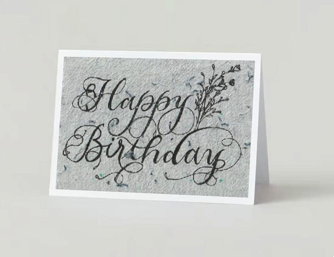 Happy Birthday Calligraphy Card - Etsy