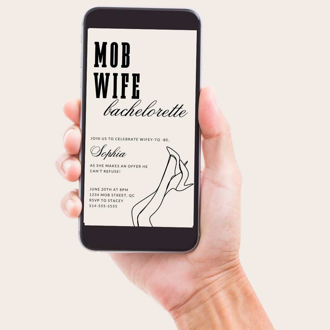 Electronic Mob Wife Bachelorette Party Invitation Template, Glitz and ...