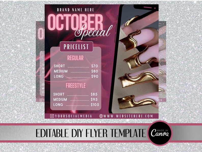 Nail Flyer, Price List Flyer Template, Nail Special Flyer, Nail Bookings Flyer, Nail Tech Flyer ...