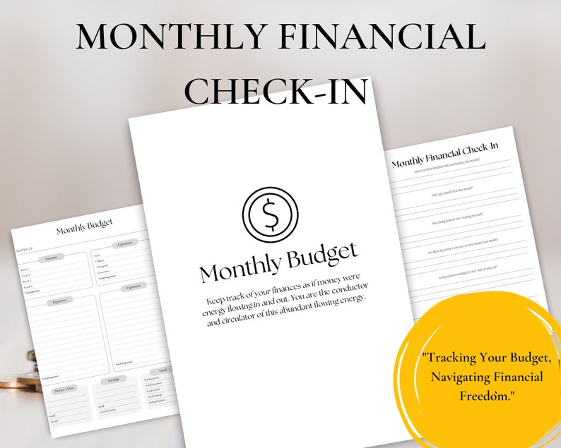 Monthly Budget, Budget Tracker, Financial Check-in - Etsy