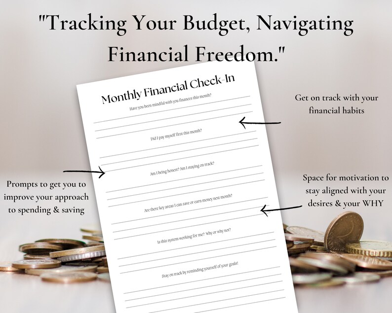 Monthly Budget, Budget Tracker, Financial Check-in - Etsy