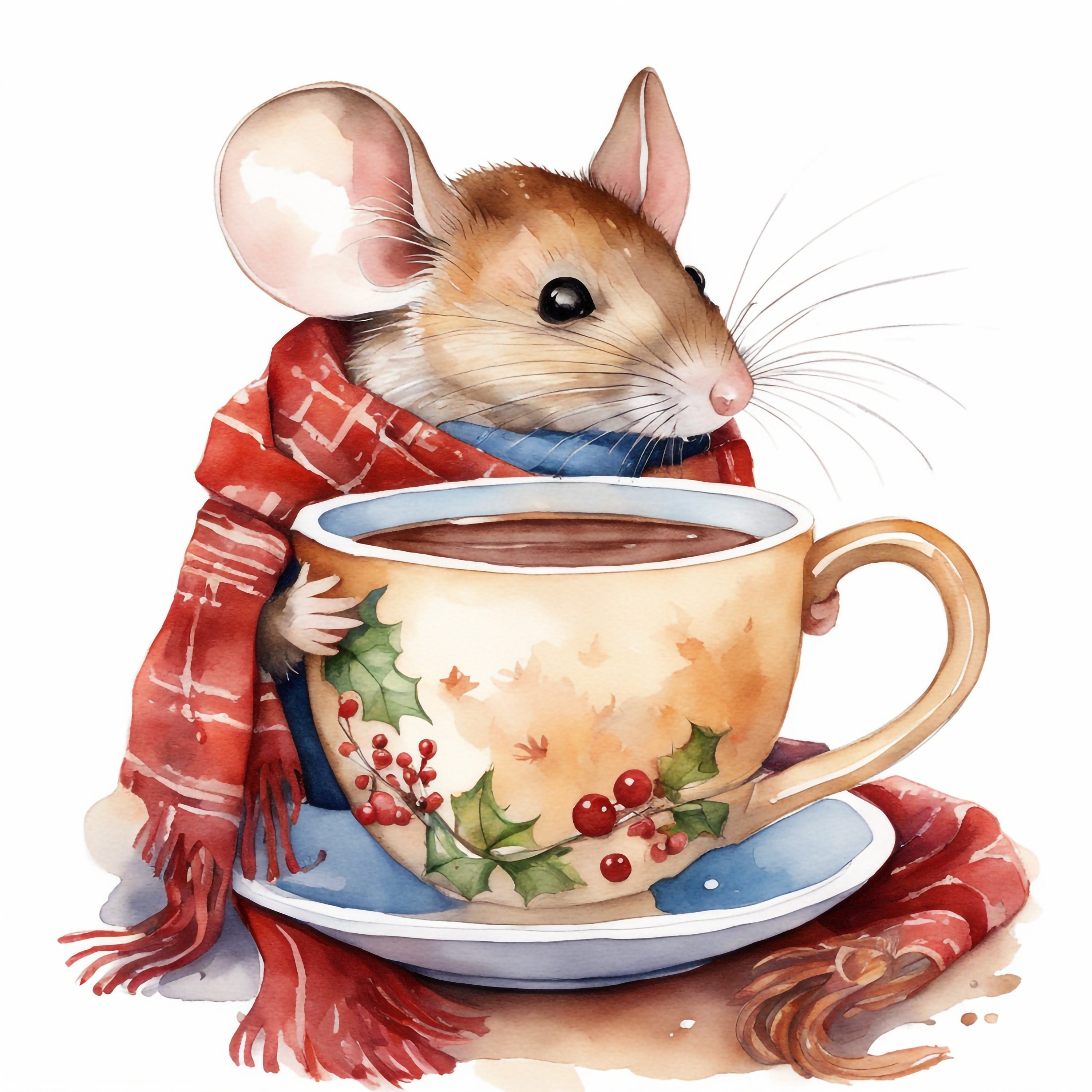 Digital Cute Watercolor Mouse - Etsy