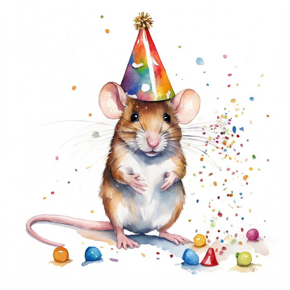 Digital Cute Watercolor Mouse - Etsy