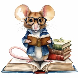 Digital Cute Watercolor Mouse - Etsy