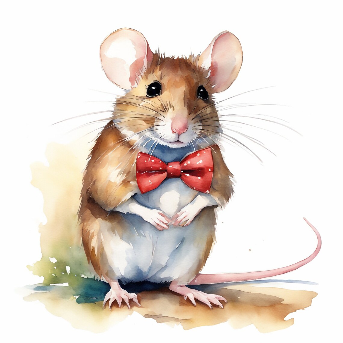 Digital Cute Watercolor Mouse - Etsy