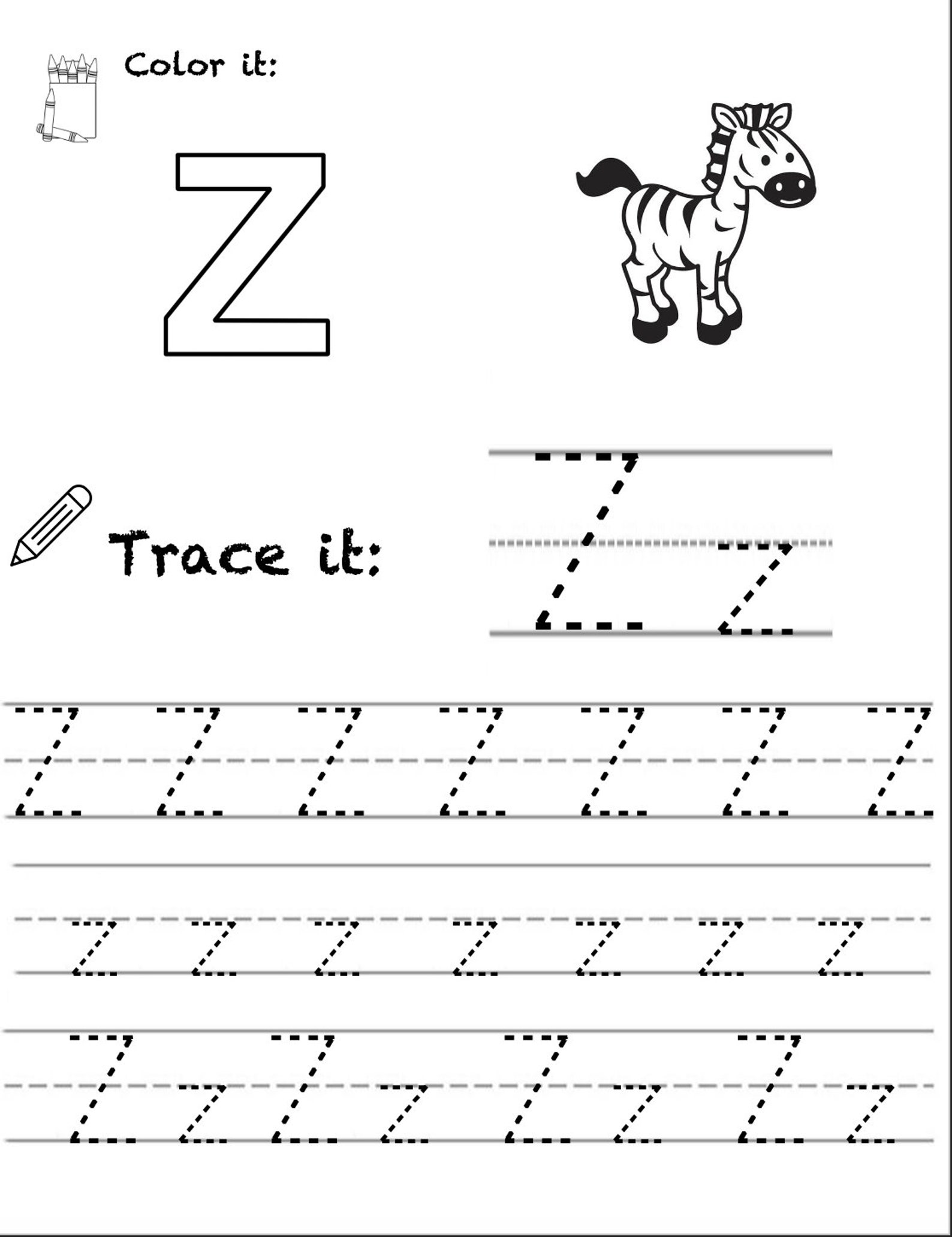 Alphabet Tracing & Identification - Letter Z - Etsy